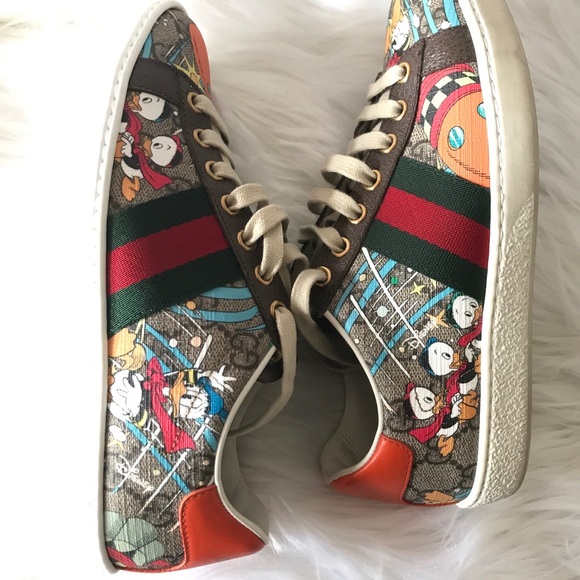 Gucci | Shoes | Disney X Gucci Ace Huey Dewey And Louie Sneakers Womens ...